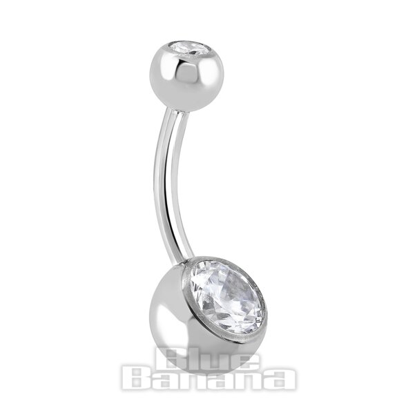 Blue Banana Polished Titanium 1.6mm Internally Threaded Double Jewelled ...