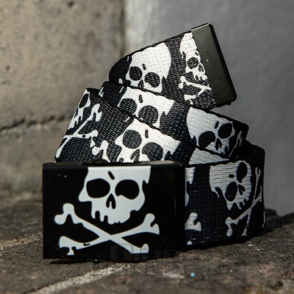 Blue Banana Skull & Crossbones Belt (Black) | Goth Belt