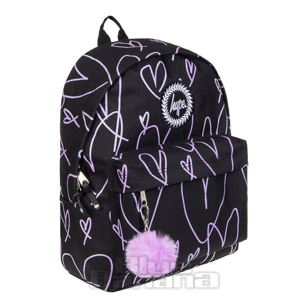 Hype Glitter Hearts Purple Backpack | School Rucksack