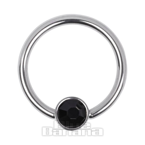 Blue Banana Surgical Steel Flat Jewelled BCR (Jet Black) | Body ...