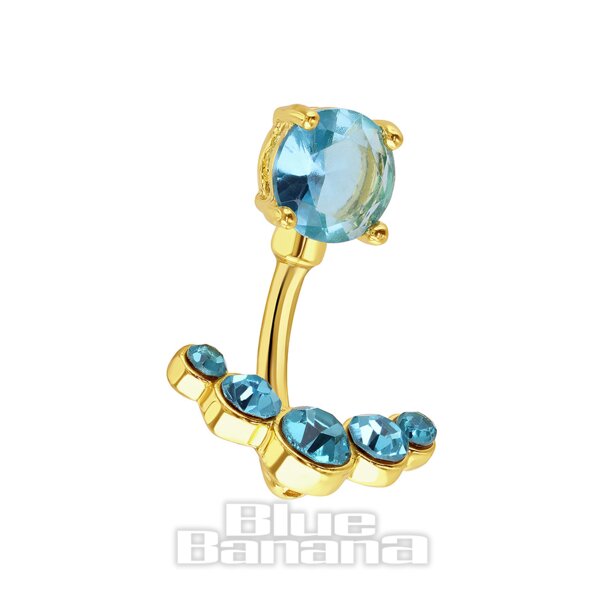 Blue Banana Polished Titanium 1.6 X 10Mm Externally Threaded Navel Bar ...