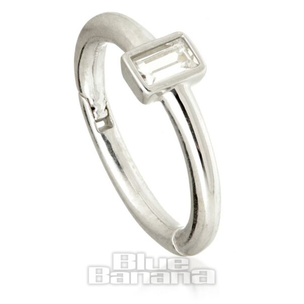 Cubic Zirconia Rectangular Stones 9 ct White Gold 1.0 x 8mm Hinged ...