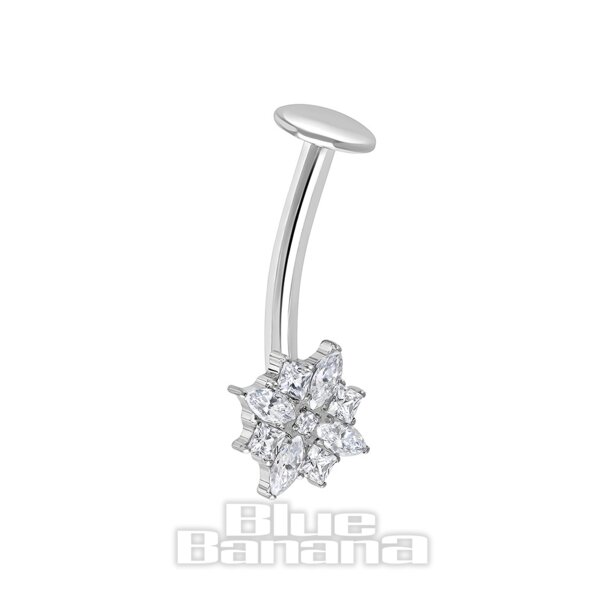 Blue Banana Polished Titanium 1.6X12Mm Threadless Floating Navel Bar ...