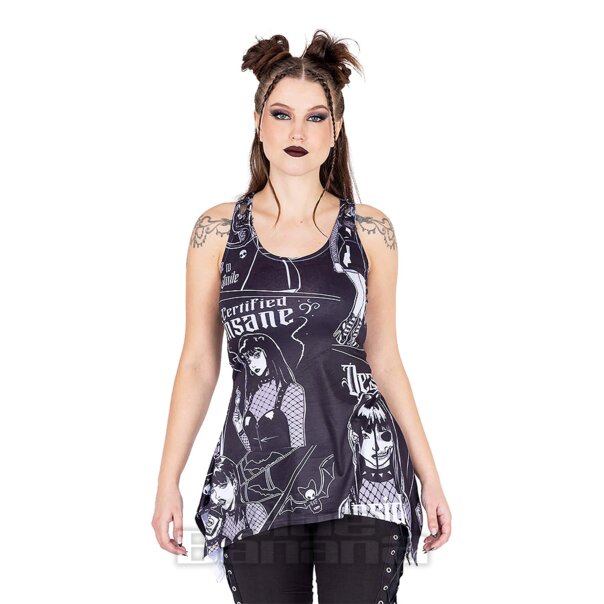 Heartless Certified Insane Lace Vest (Black) | Blue Banana