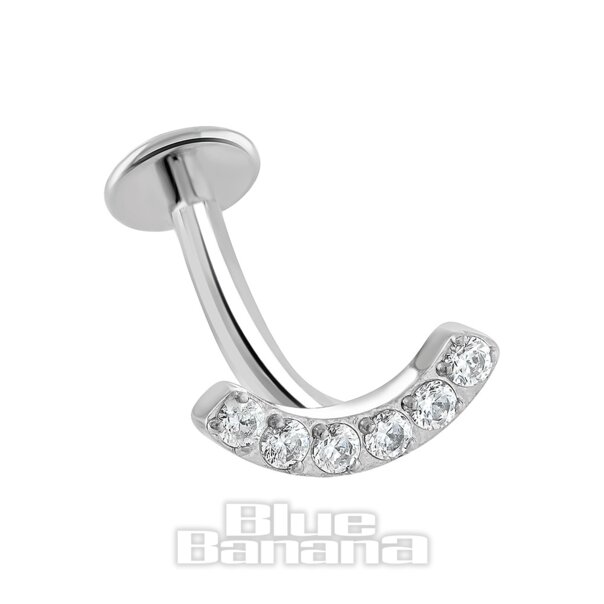 Blue Banana Polished Titanium 1.6X12Mm Threadless Curved Floating Navel ...
