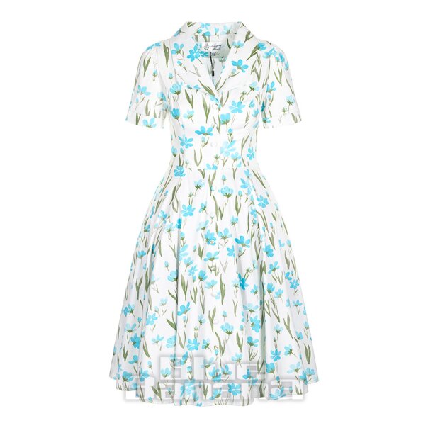 Bleeding Heart Front Buttons White Dress | Vintage Summer Dress