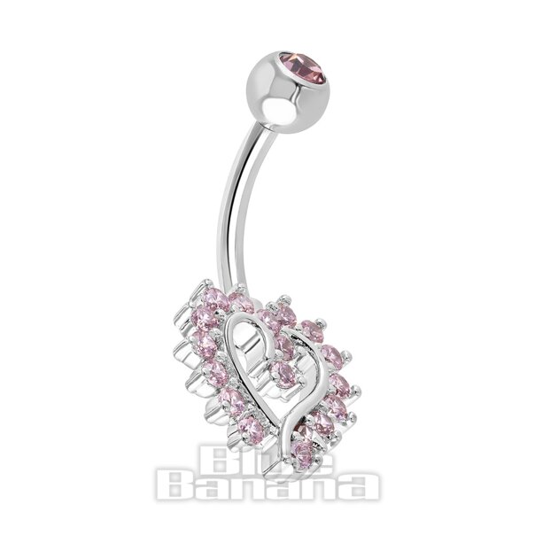 Blue Banana Polished Titanium 1.6 X 10Mm Externally Threaded Navel Bar ...