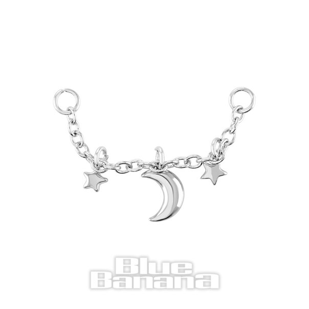 Moon & Stars Surgical Steel Industrial Chain | Piercing Jewellery