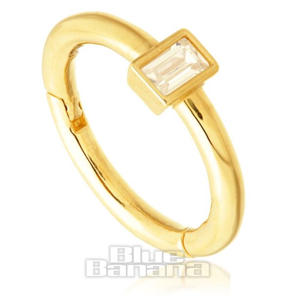 Cubic Zirconia Rectangular Stones 9 ct Gold 1.0 x 8mm Hinged Segment ...