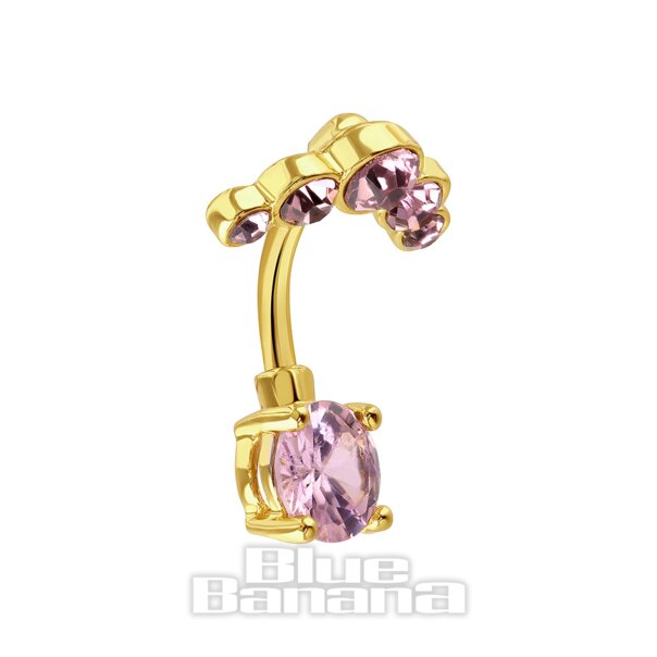 Blue Banana Polished Titanium 1.6 X 10Mm Externally Threaded Navel Bar ...
