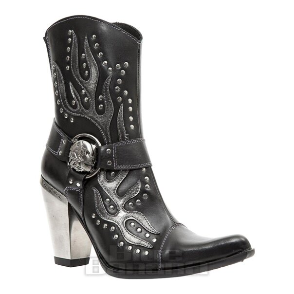 New Rock M.7919-S1 Bull Cowboy Flame Boots | UK Supplier