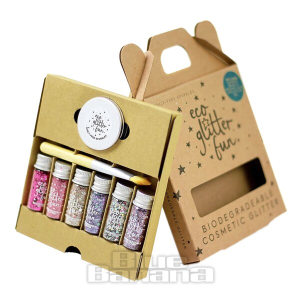 Eco Glitter Fun Pinky Biodegradable Vegan Body Glitter 6 Pack