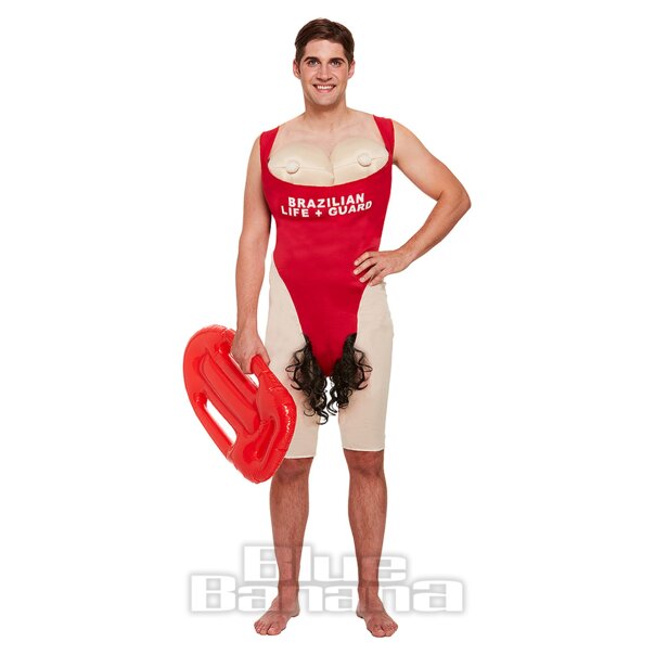Blue Banana Beach Lifeguard Costume, Halloween Fancy Dress