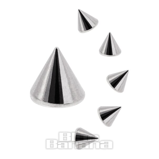 Surgical Steel 6mm Silver Cone, Add On Accessory