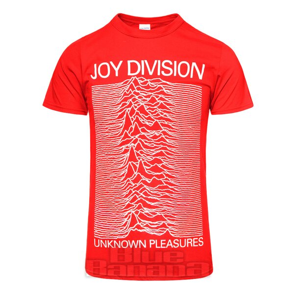 Joy Division Unknown Pleasures Red T Shirt, Official Band Merchandise