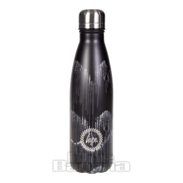 Hype Mono Static Wave Black Water Bottle | Metal Drinks Bottle