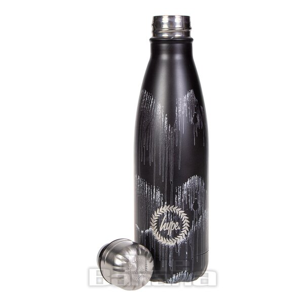 Hype Mono Static Wave Black Water Bottle | Metal Drinks Bottle
