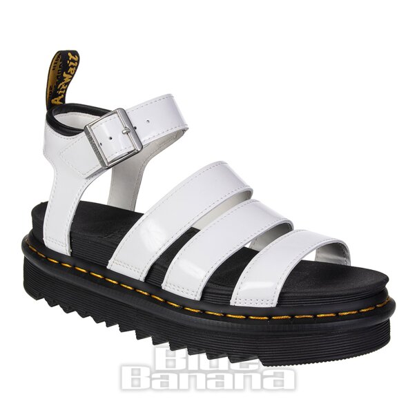 Dr Martens Blaire White Patent Lamper Sandals | Docs Gladiator Strap ...