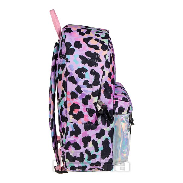Hype Leopard Holo Rainbow Backpack | Holographic School Rucksack & Bag
