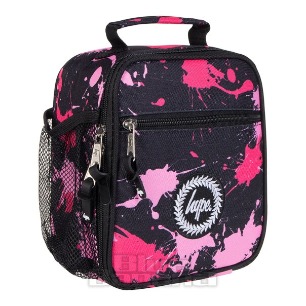 Hype Pink/Black Splat Lunch Box | School Lunch Bag