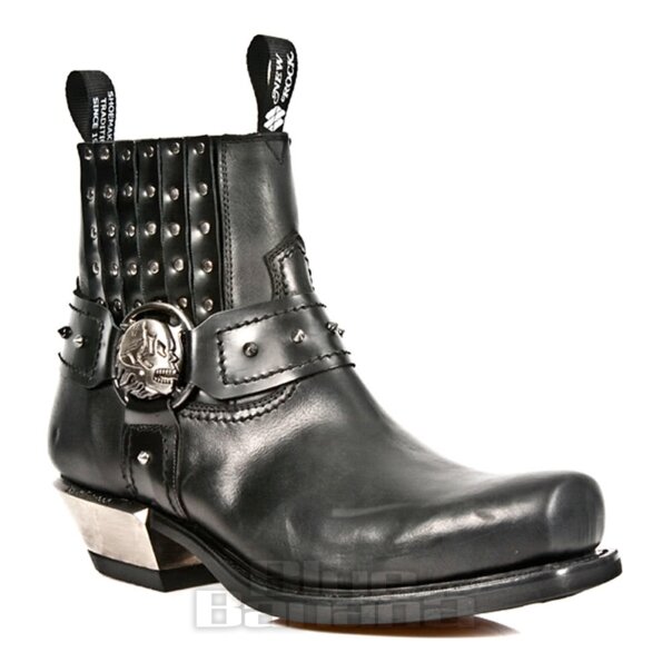 New Rock M.7959-C1 West Studded Black Ankle Boots