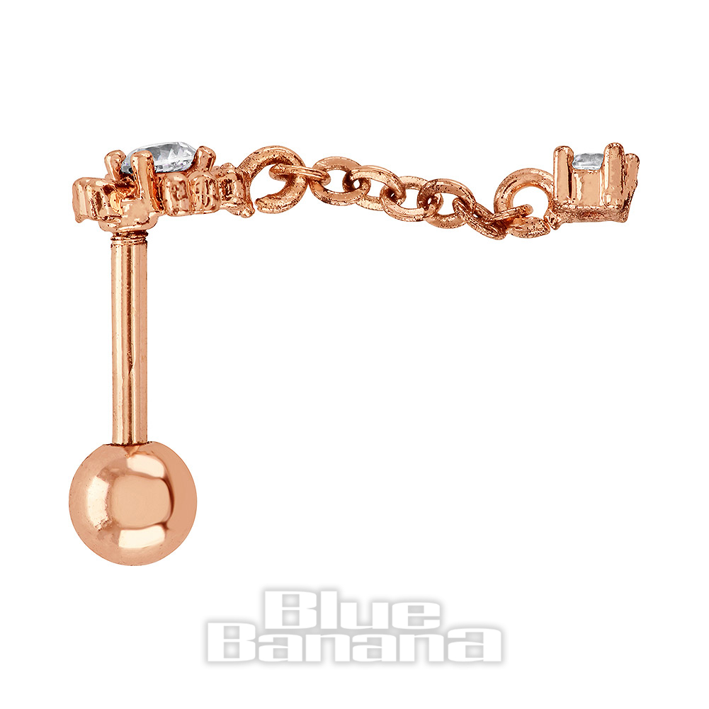 Flower Drop Tragus Stud, Rose Gold Ear Piercing Jewellery