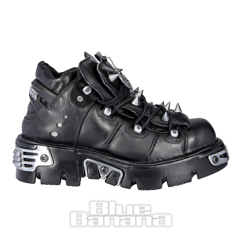 New Rock M.110-S1 Reactor Black Shoes, Gothic Footwear UK