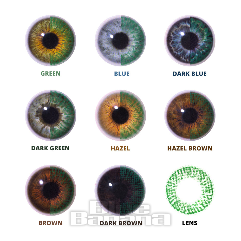 Vivid Green Coloured Contacts, Daily 10 Pack Lenses