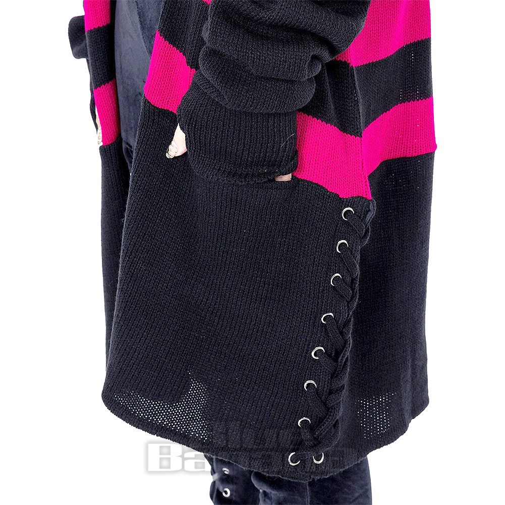 Heartless Willa Pink Striped Cardigan | Alternative Jackets