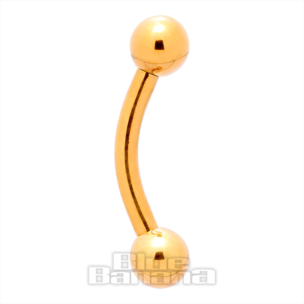 Plasma Gold 1.6mm Curved Barbell | Piercing Jewellery