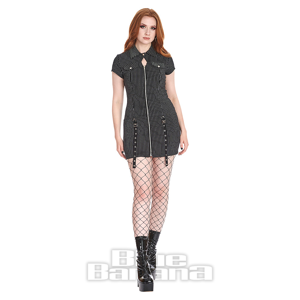 Banned Pinstripe Ambrosia Mini Dress | Gothic Dresses