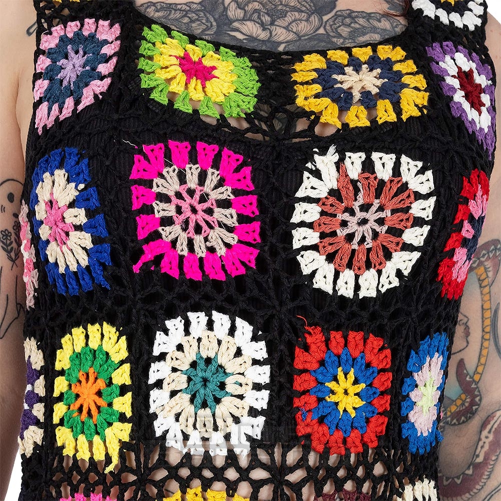 Innocent Athena Crochet Black Dress | Festival Fashion