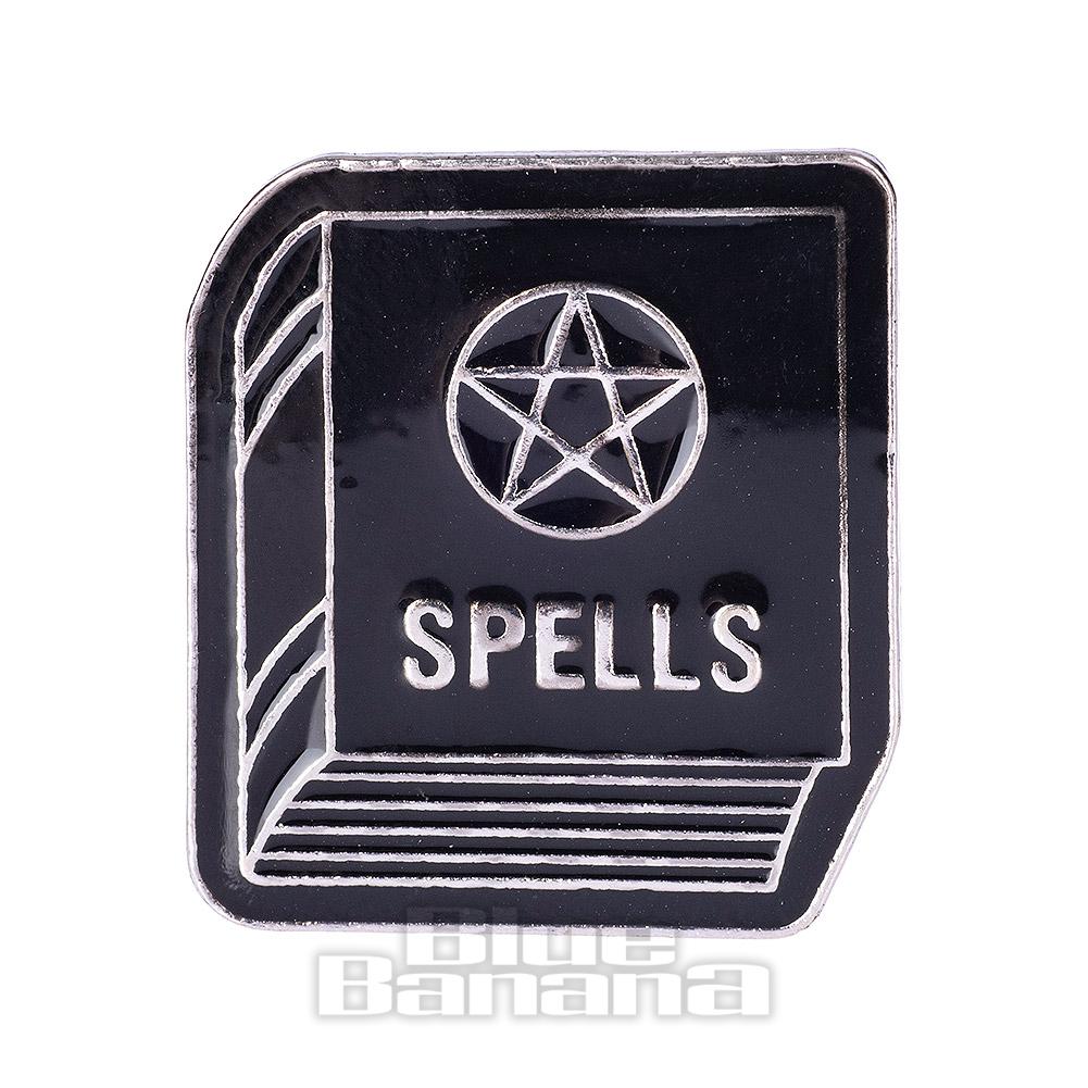 Blue Banana Spell Book Pin Badge (Black) | Blue Banana