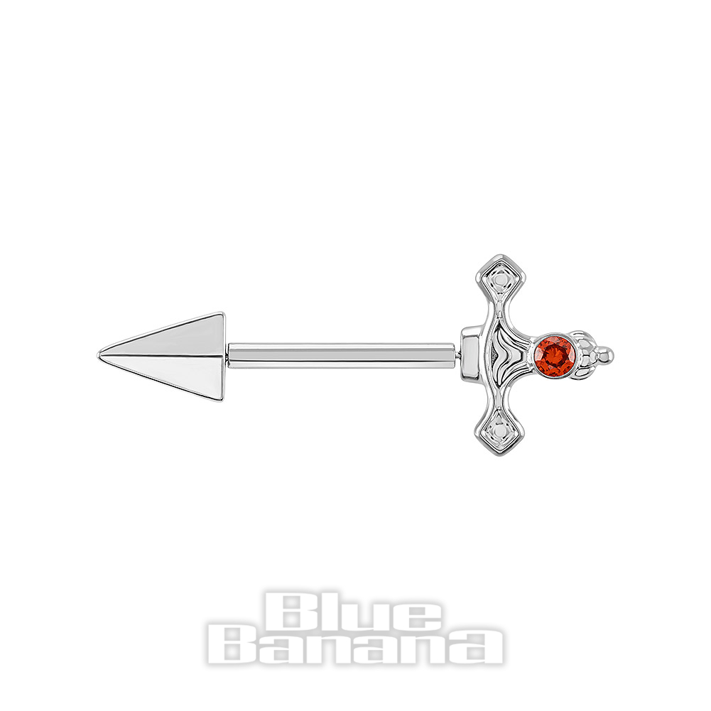 Blue Banana Dagger Threadless Nipple Bar (Cubic Zirconia)| Body ...