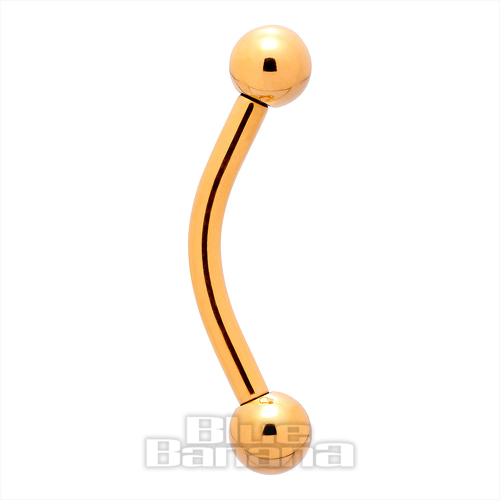 Plasma Gold 1.2mm Curved Barbell | Piercing Jewellery