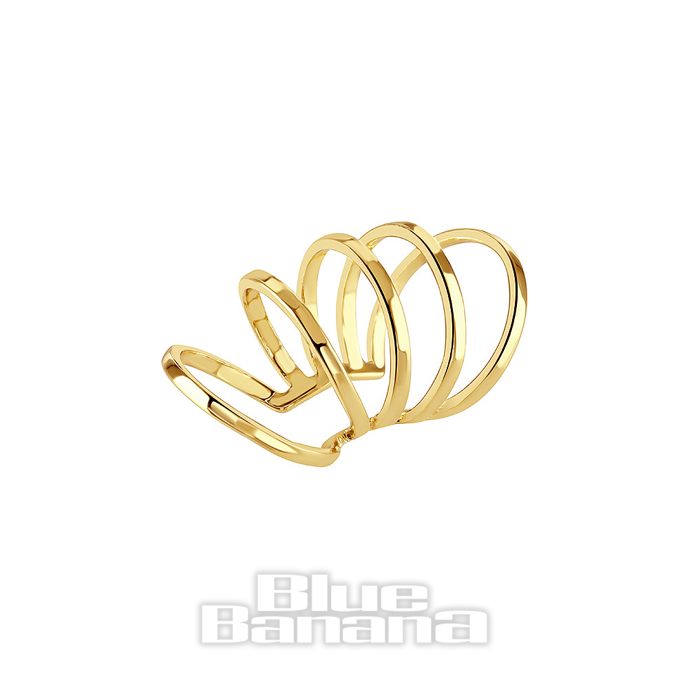 Blue Banana Multi Ring Ear Cuff (Gold) | Blue Banana