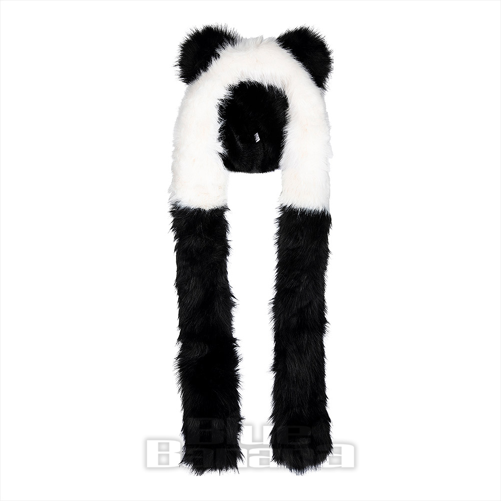Blue Banana Panda Fur Hat (Black/White) | Blue Banana