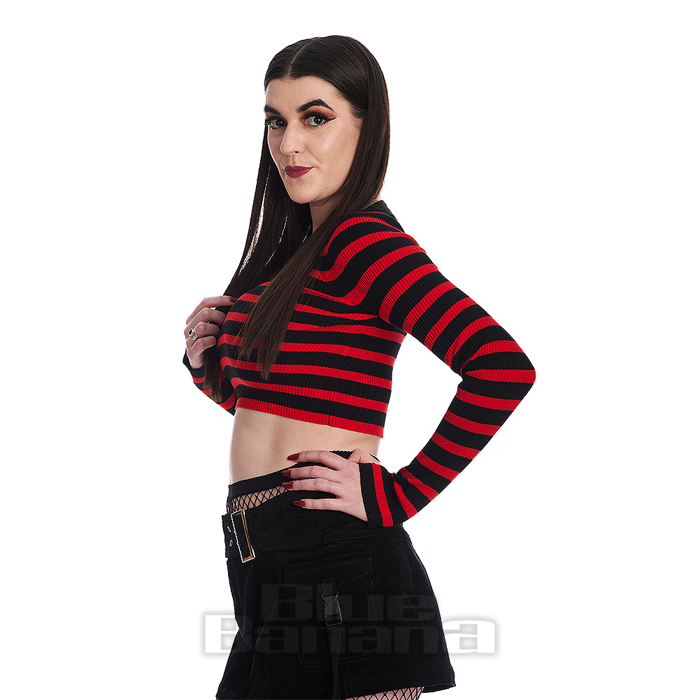 Banned Frances Red & Black Striped Jumper