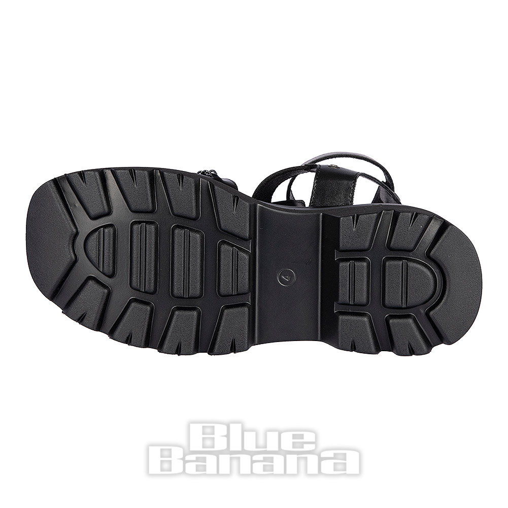 Koi Divine Destruction Chunky Spiked Black Sandals | Gothic Shoes