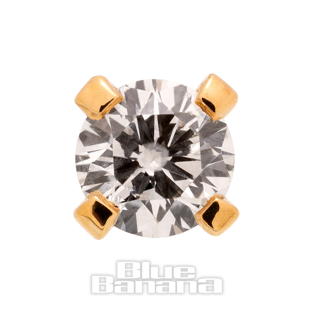 Natural Diamond 18K Gold 2.5mm Threadless Top | Piercing Jewellery