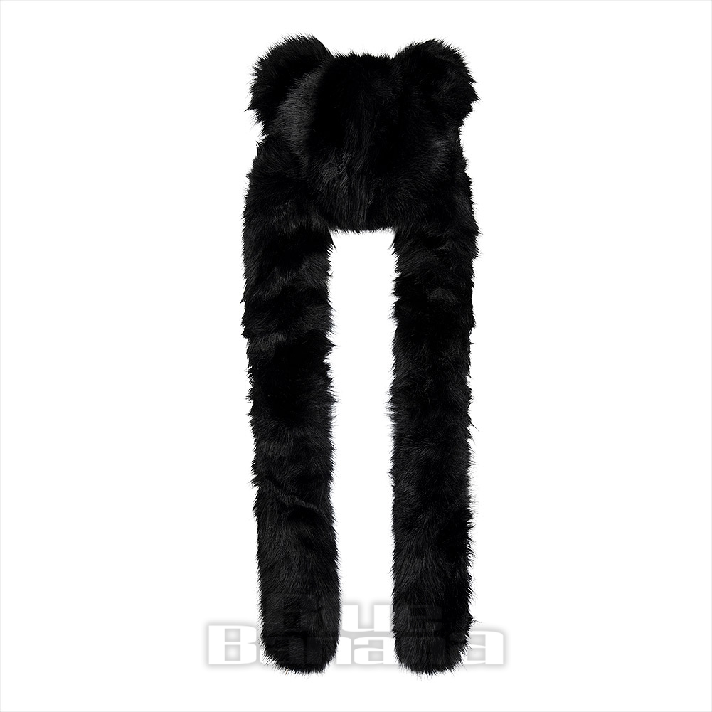 Blue Banana Panda Fur Hat (Mono Black) | Blue Banana
