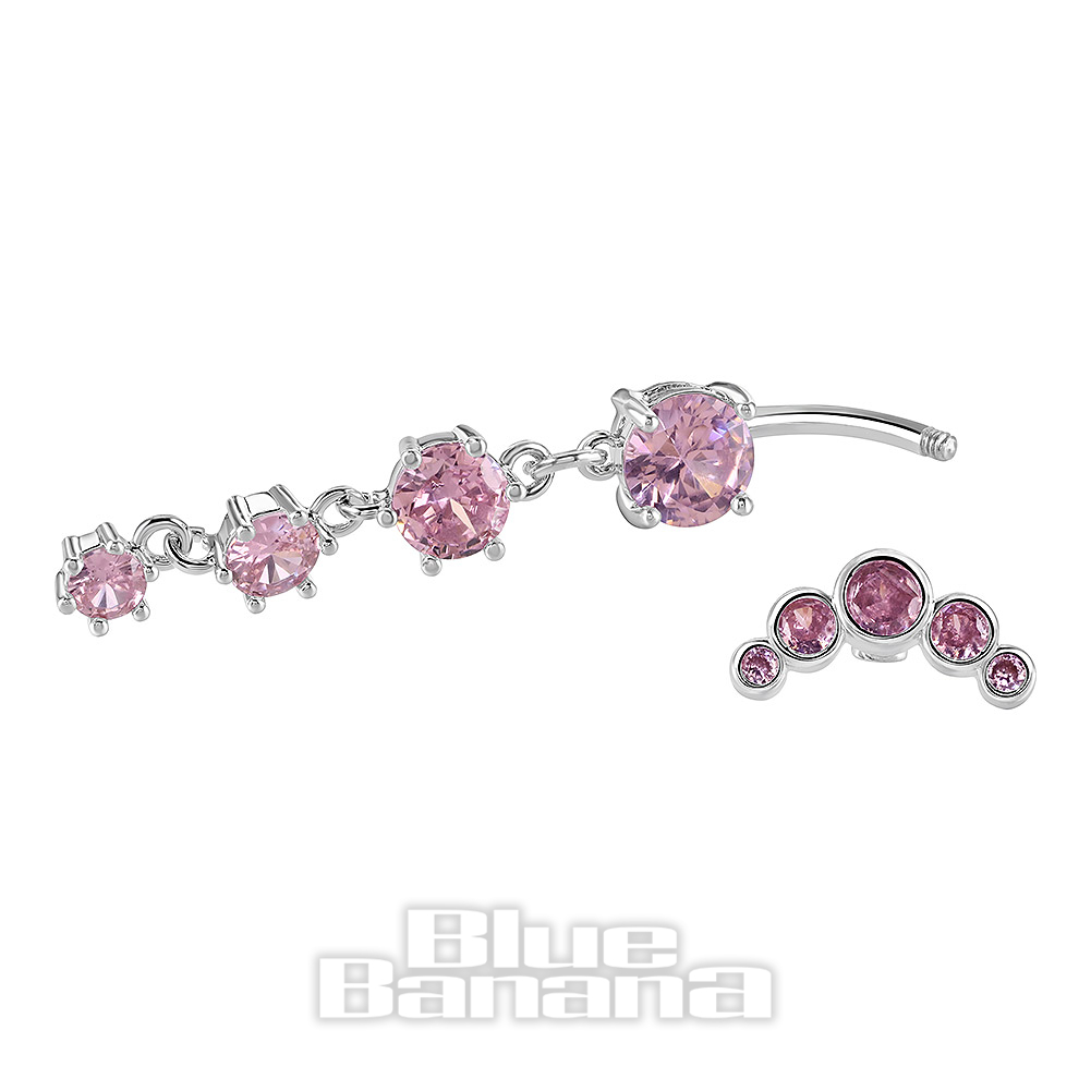 Blue Banana Polished Titanium 1.6 X 10Mm Externally Threaded Navel Bar ...