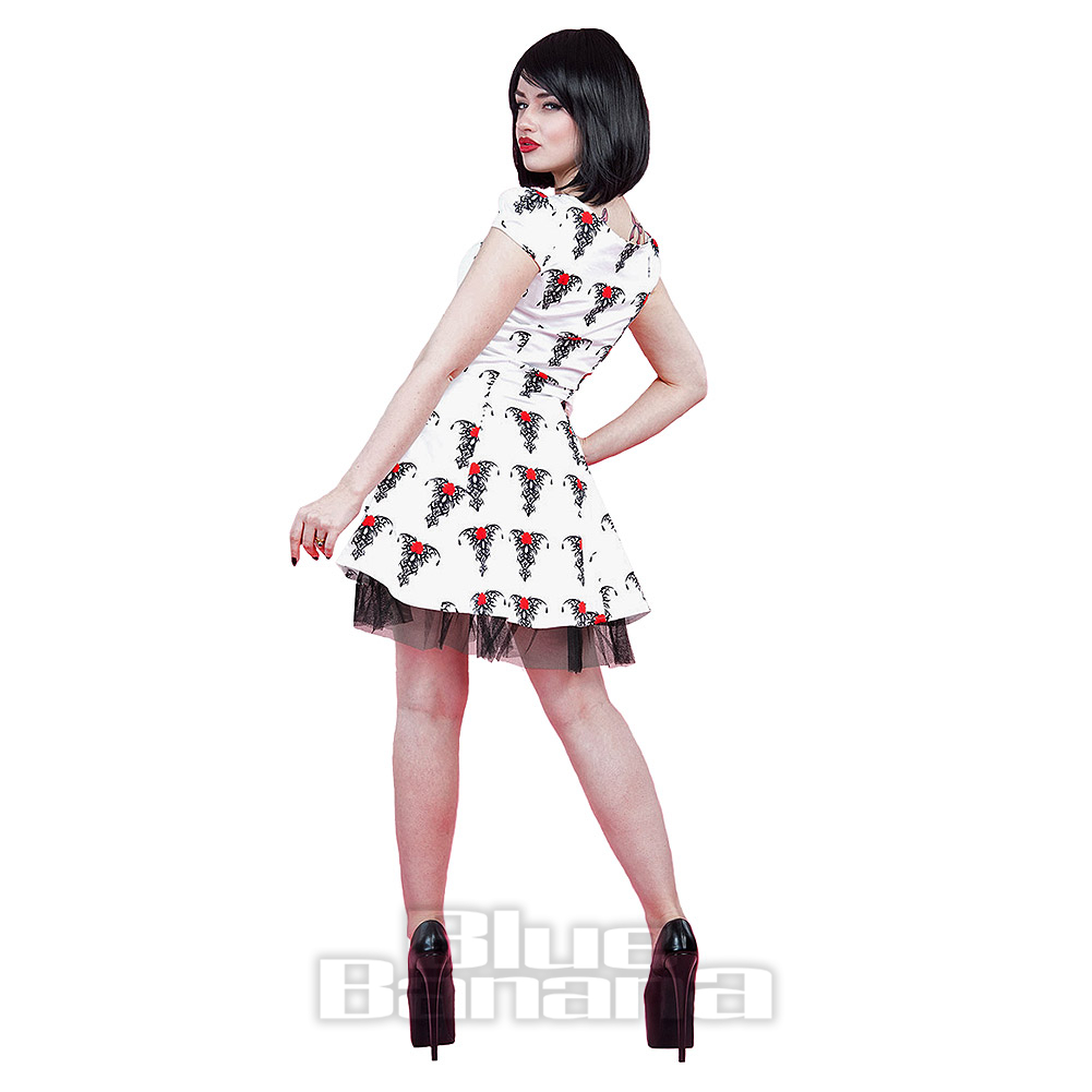 H & R Tribal Tattoo Dress (White) | Blue Banana