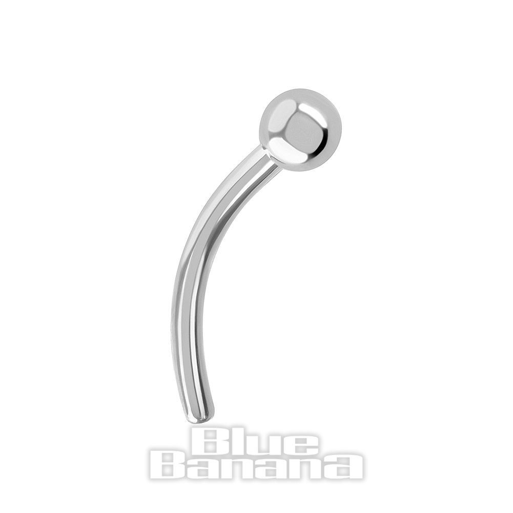 Blue Banana Polished Titanium 1.2 X 10Mm Threadless Curved Barbell (3Mm ...