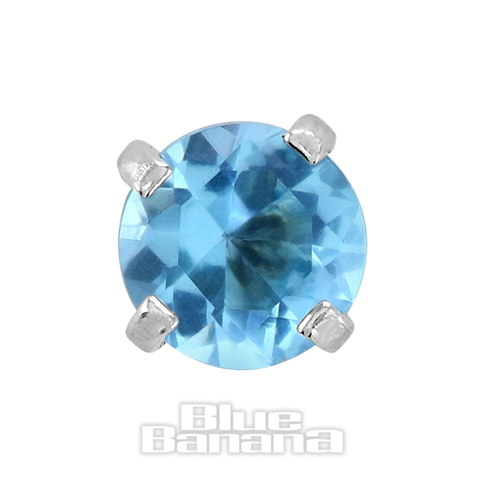 1.2mm Aqua Jewel Tragus Bar, Crystal Piercing Jewellery