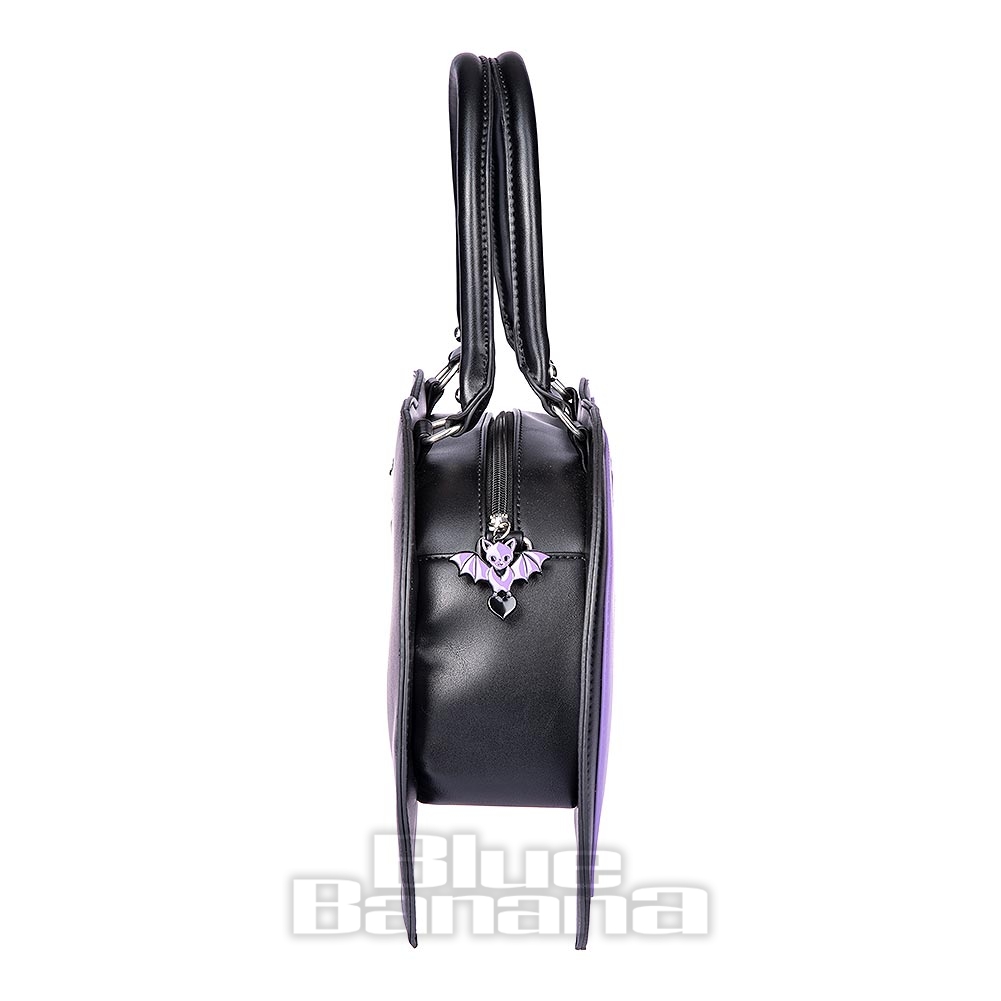 Banned Cosmo Bat Handtasche (Schwarz/Lila) | Blaue Banane
