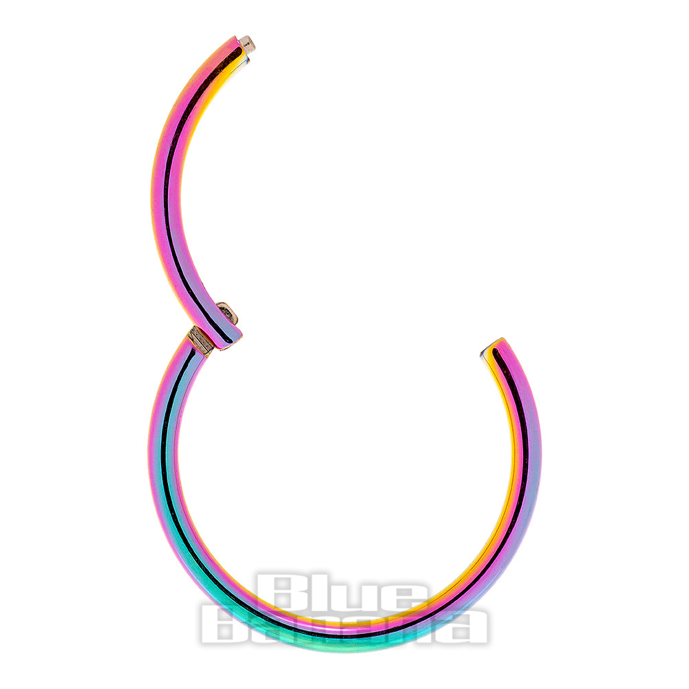 Rainbow 1.0mm Hinged Segment Ring | Hoop Piercing Jewellery
