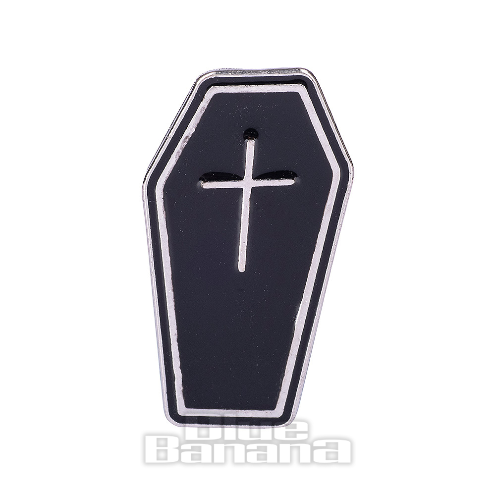 Blue Banana Coffin Pin Badge (Black) | Blue Banana