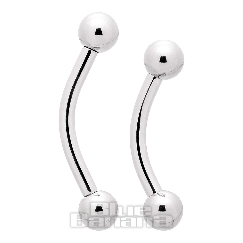 Polished Titanium 1.2mm Curved Barbell | Piercing Jewellery