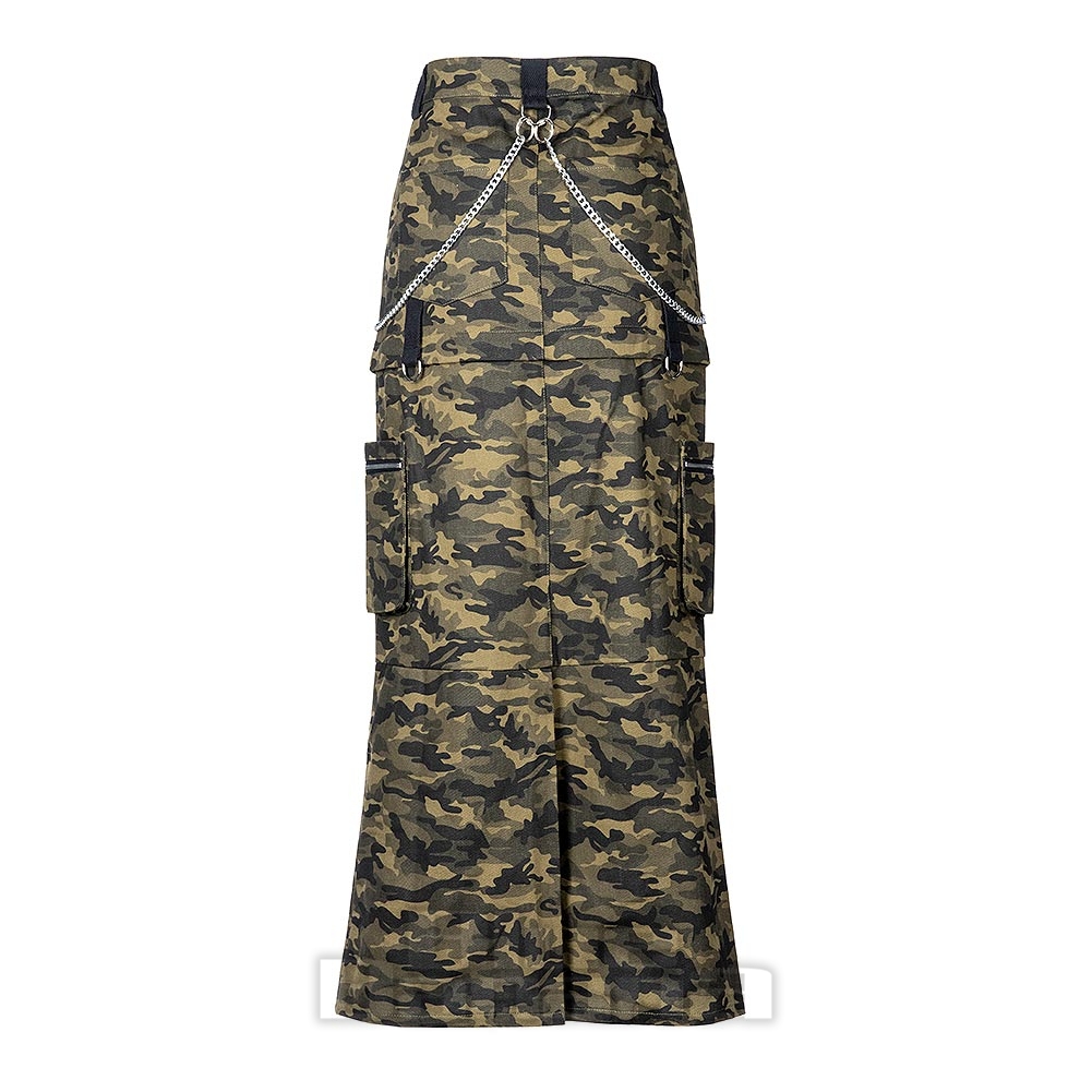 Third Identity Velocity Combat Camo Maxi Skirt (Multicoloured) | Blue ...